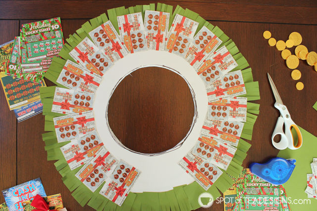DIY Lottery Wreath with New Jersey Lottery Holiday Games